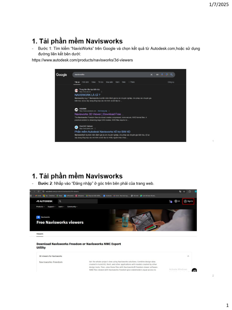 Cai Dat Phan Mem NavisWork | PDF