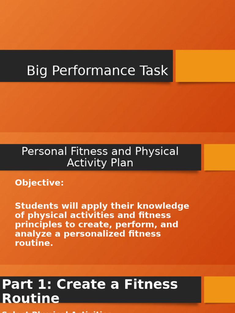 Big Performance Task Physical Activities | PDF