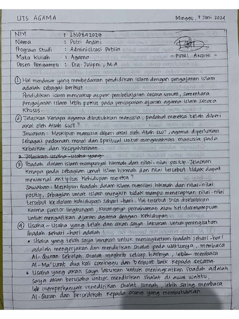 231084209 Putri Andini Uts | PDF