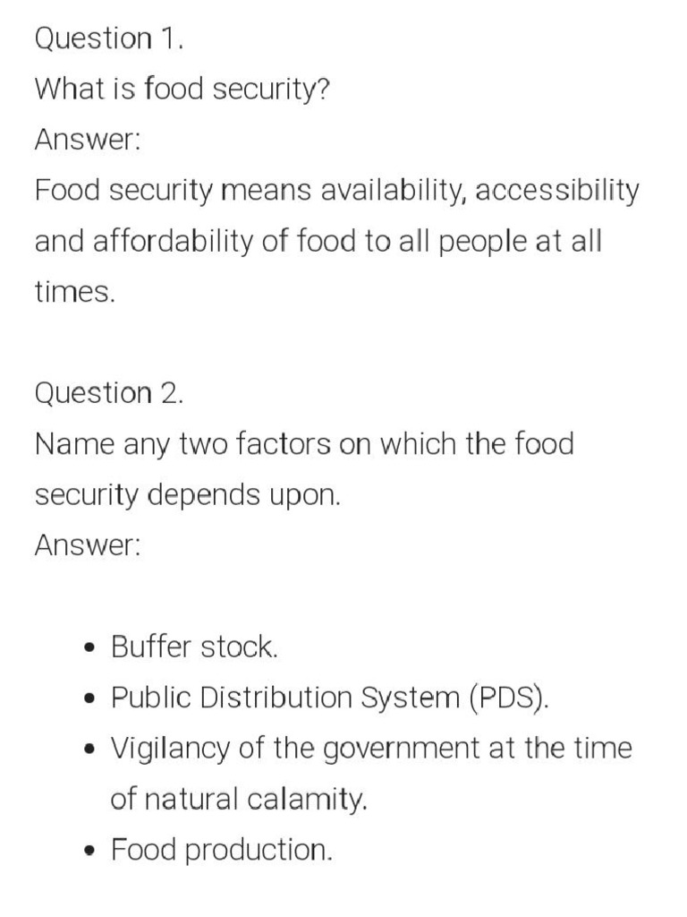 Class-9 Notes of Eco..... Food Security | PDF