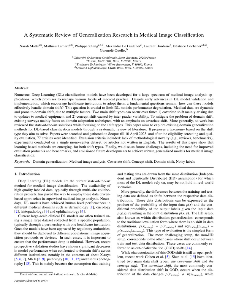 A Systematic Review of Generalization Research in Medical Image ...