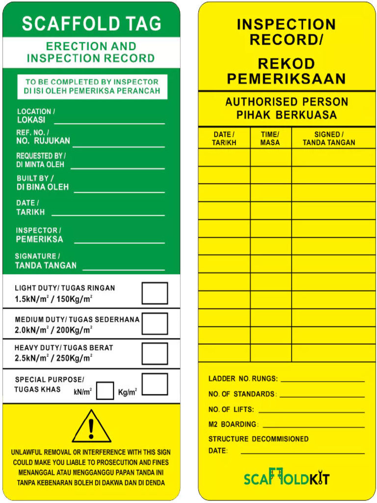 Green Tag Scaffold | PDF