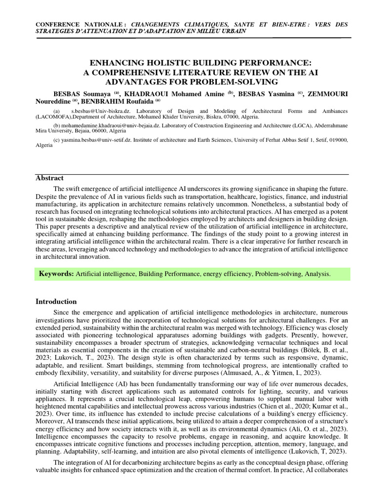 Enhancing Holistic Building Performance | PDF | Artificial Intelligence ...