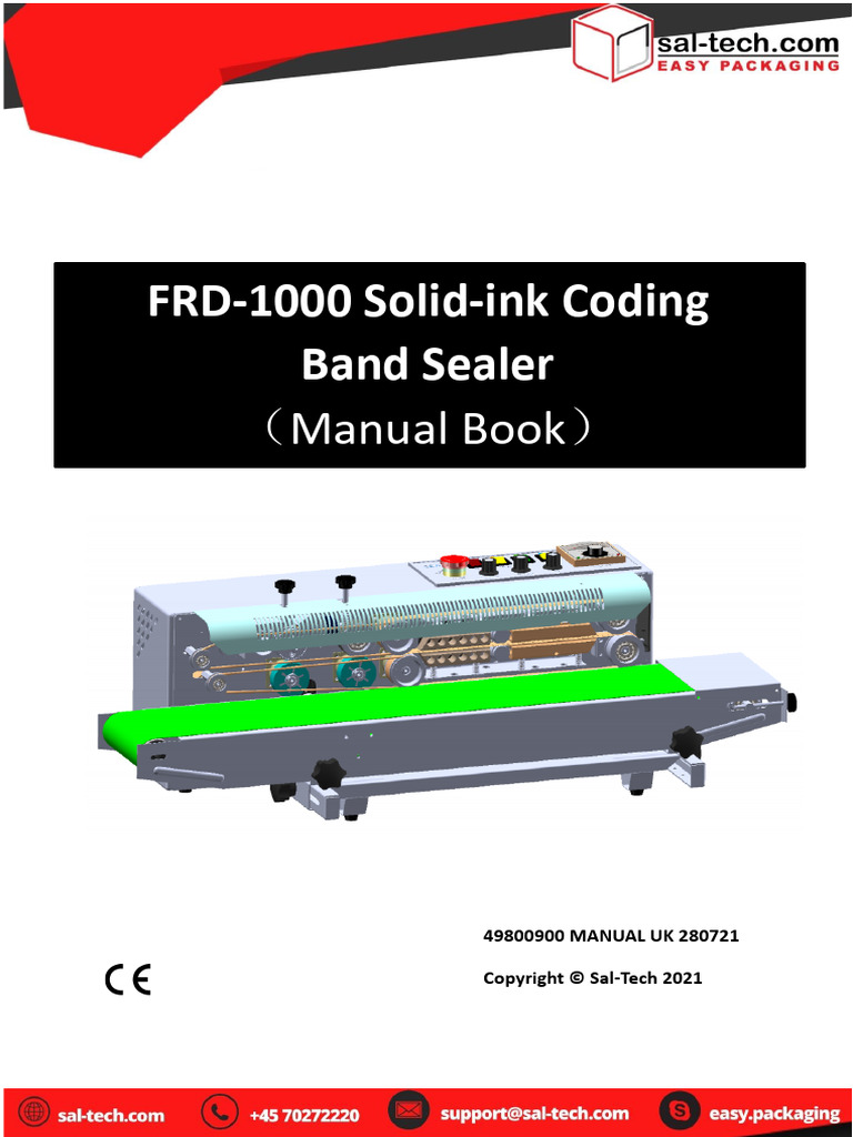 FRD-1000 Band Sealer Manual Guide | PDF | Axle | Wheel