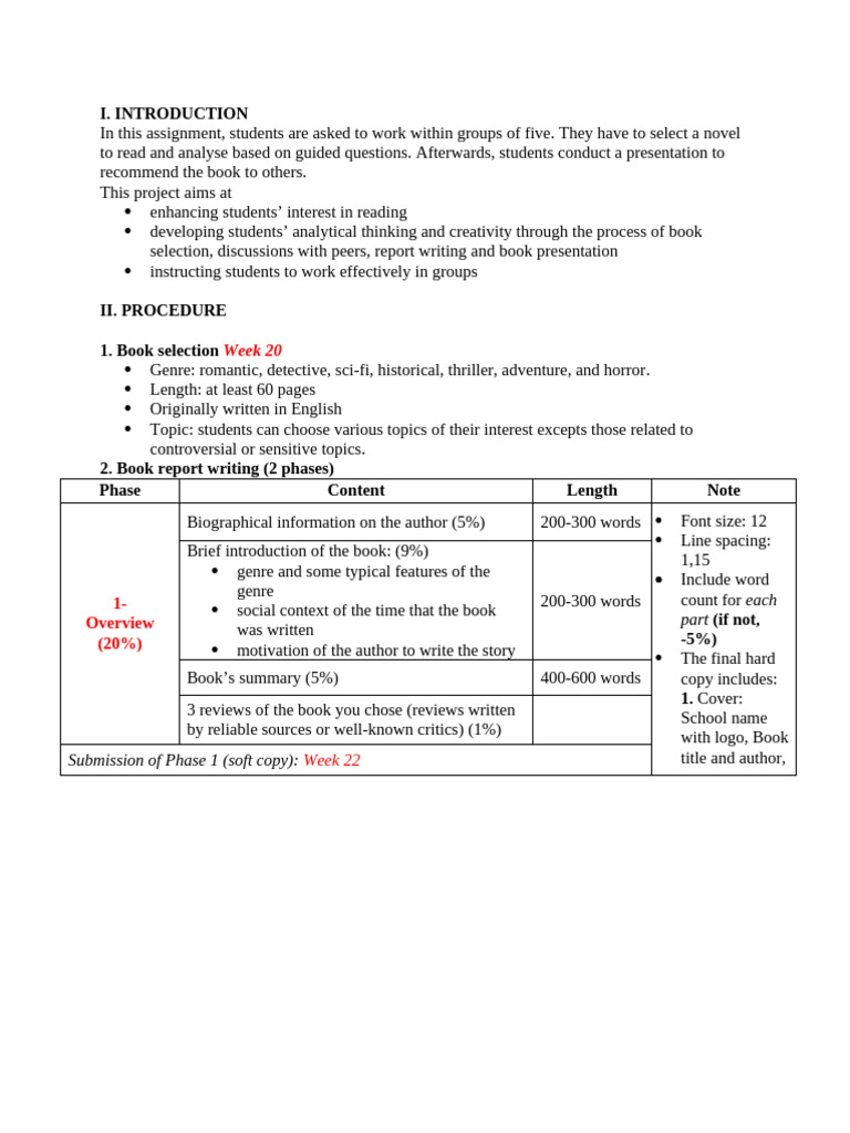 G11 Book Report Project Pdf Books Narration
