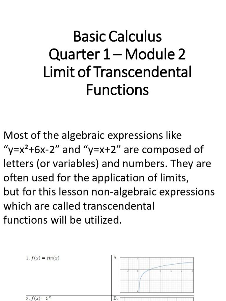 Limits of Transcendental Functions | PDF