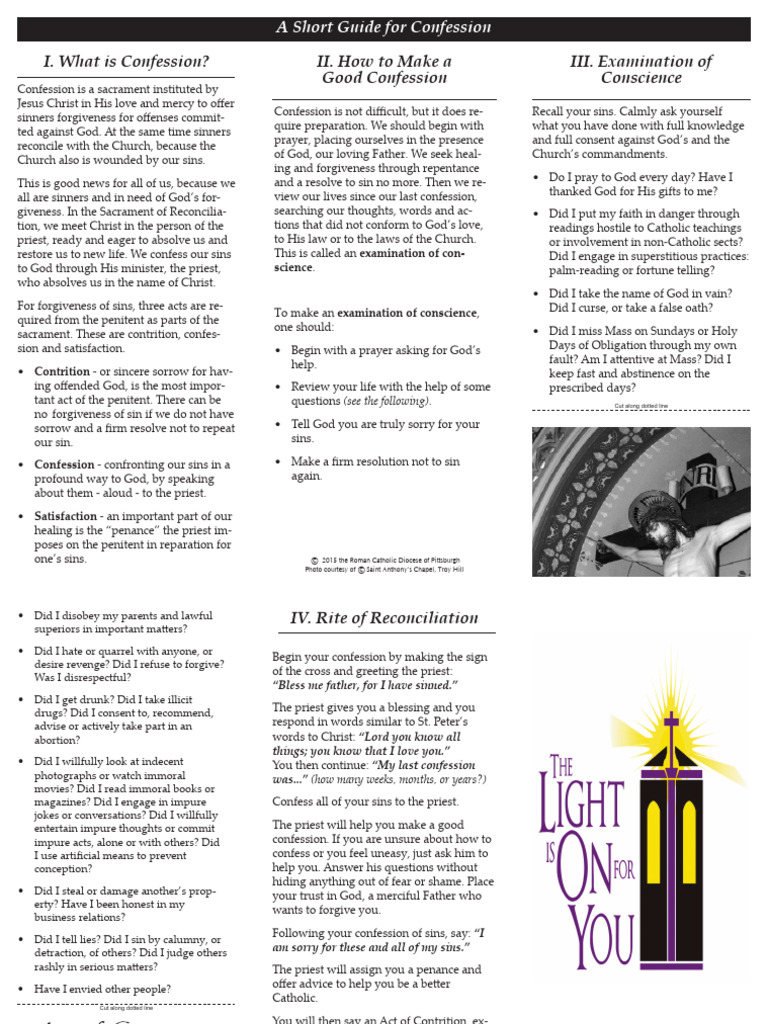 A Short Guide To Confession | PDF | Confession (Religion) | Penance