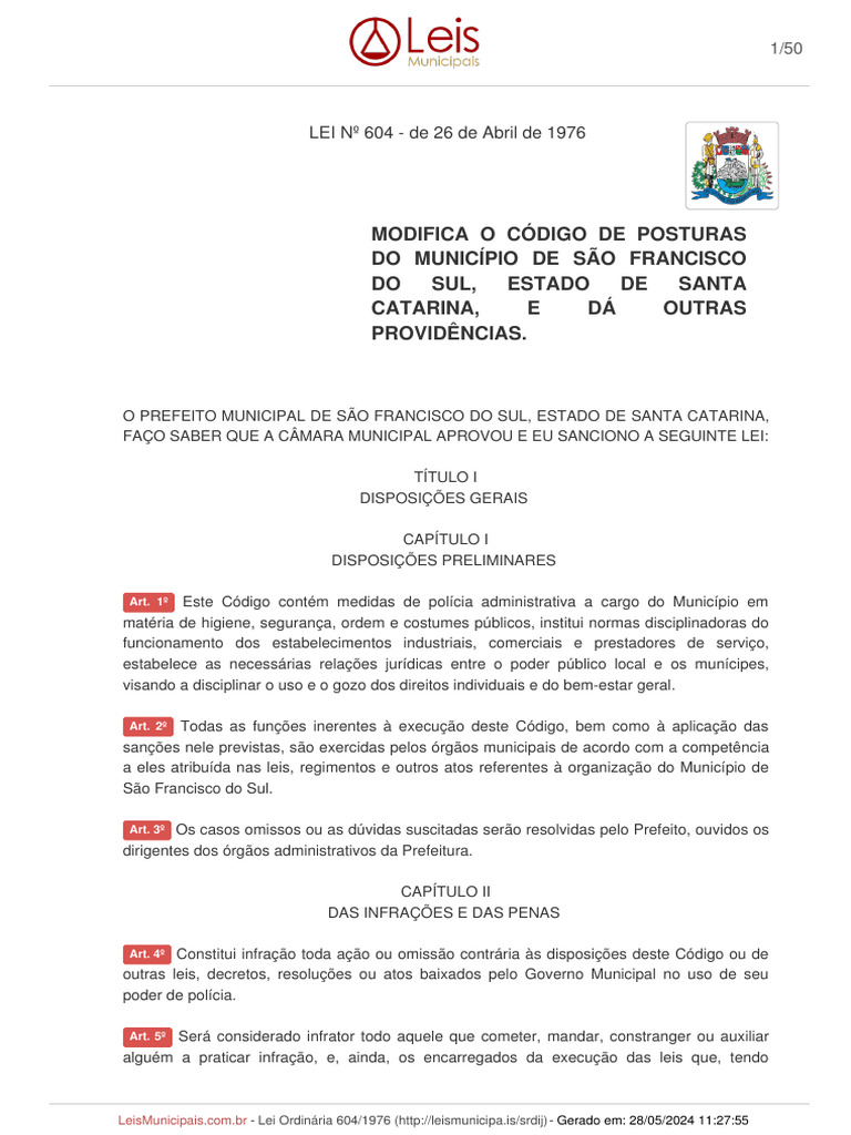 Código de Posturas | PDF | Desperdício | Poder Policial (Lei Constitucional dos Estados Unidos)