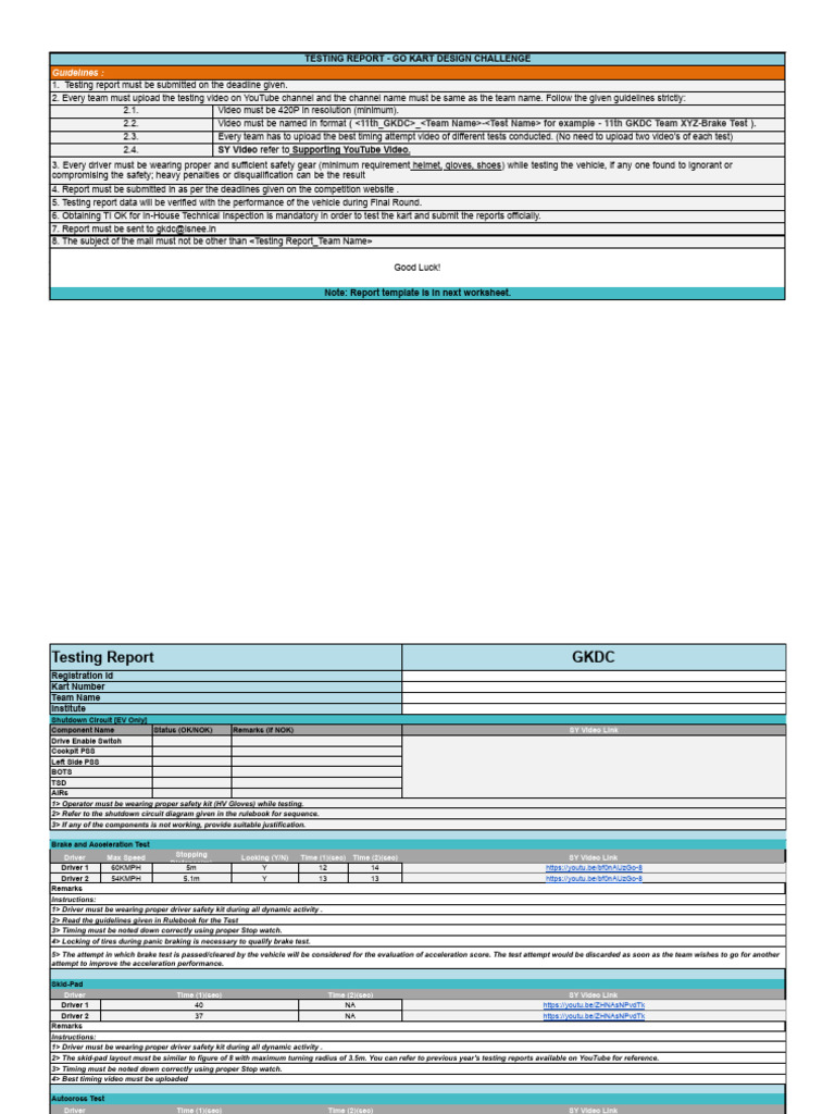 Go Kart Design Challenge Report | PDF | Land Transport | Vehicle Technology