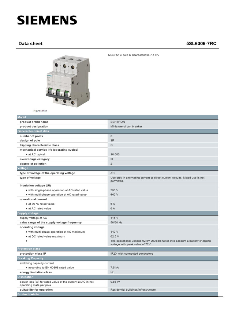 5SL63067RC Datasheet en | PDF | Alternating Current | Voltage