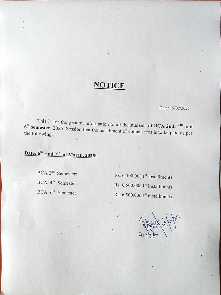 1st Installment Notice-2025 | PDF