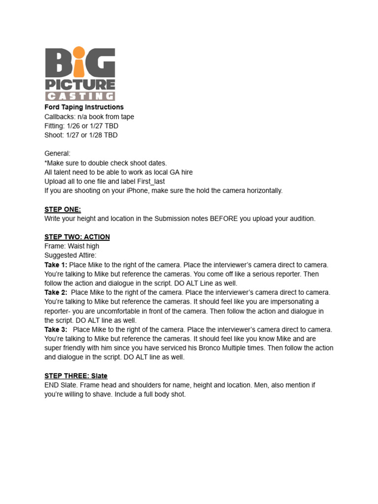 Ford Taping Instructions | PDF