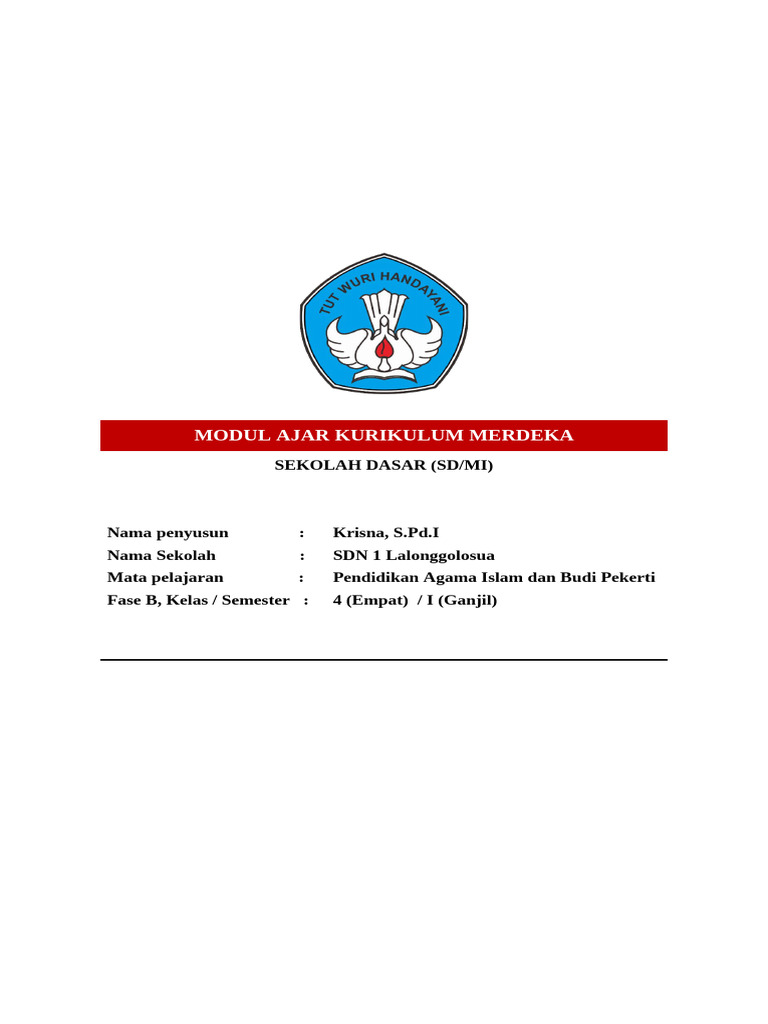 Modul Ajar Kelas 4 Ganjil 2024-2025 | PDF
