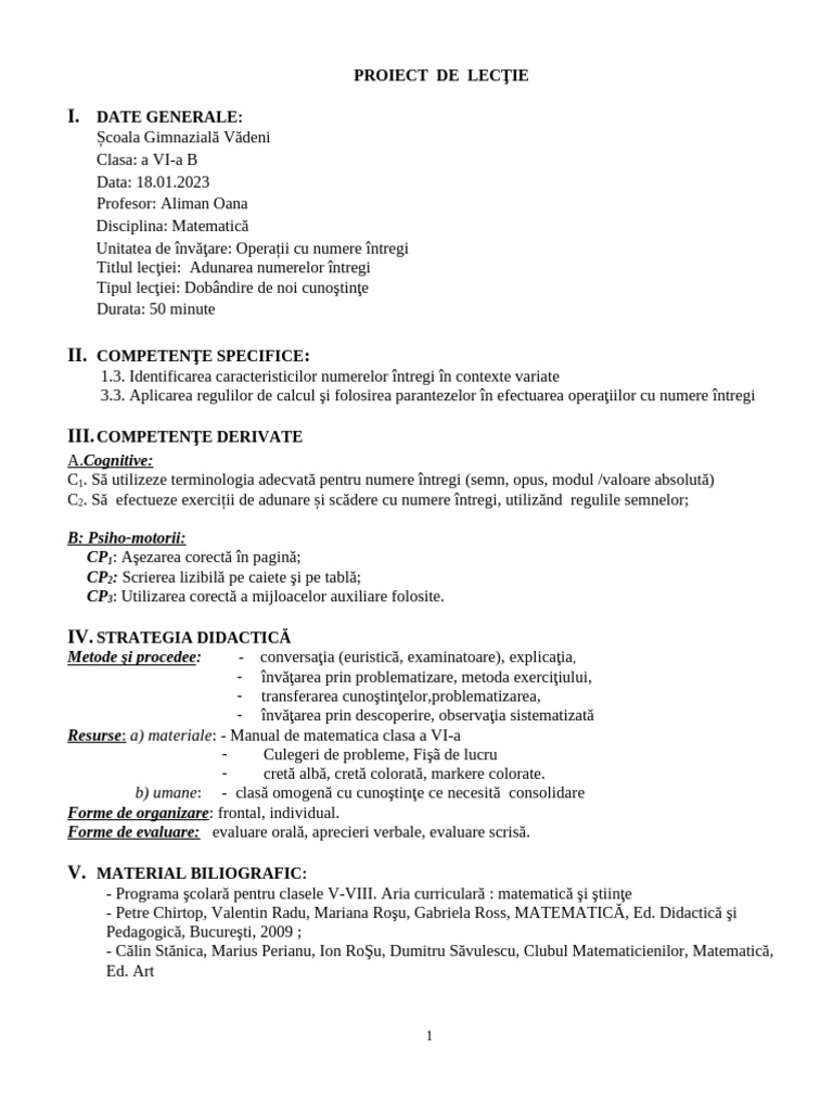 Adunarea Numerelor Intregi | PDF