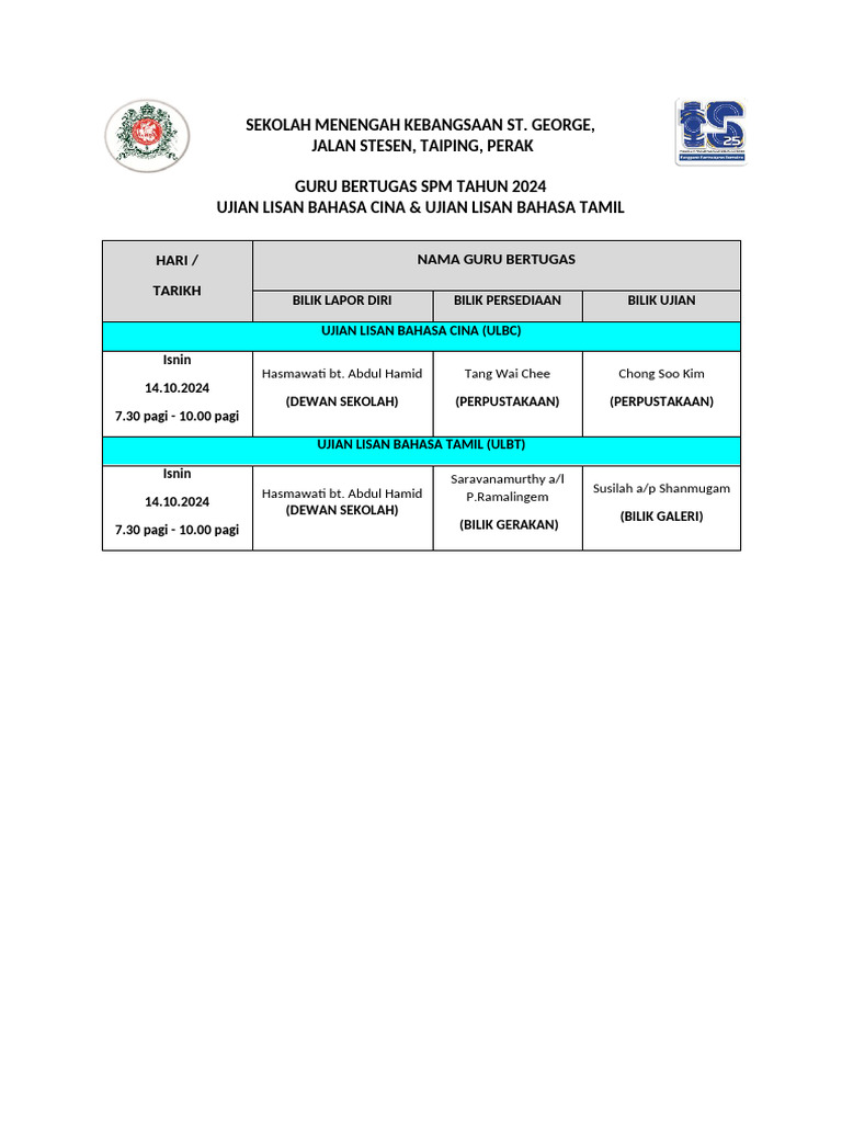 Guru Bertugas Ubbm - Ubbi | PDF