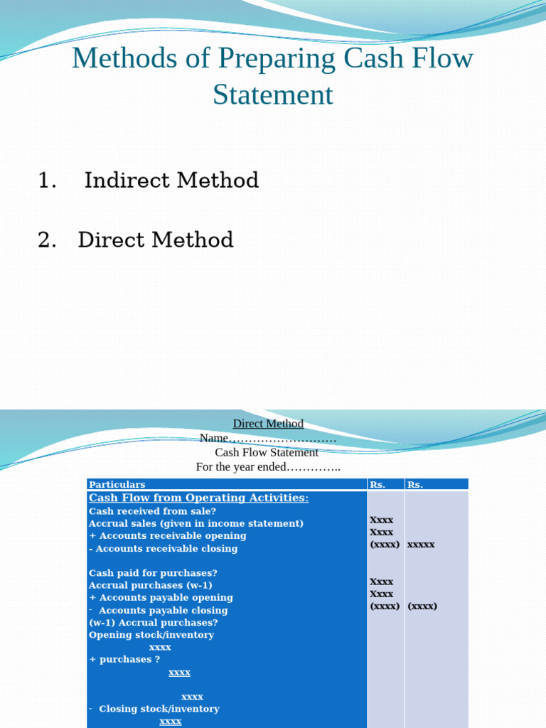Cash Flow Statement Direct Method | PDF