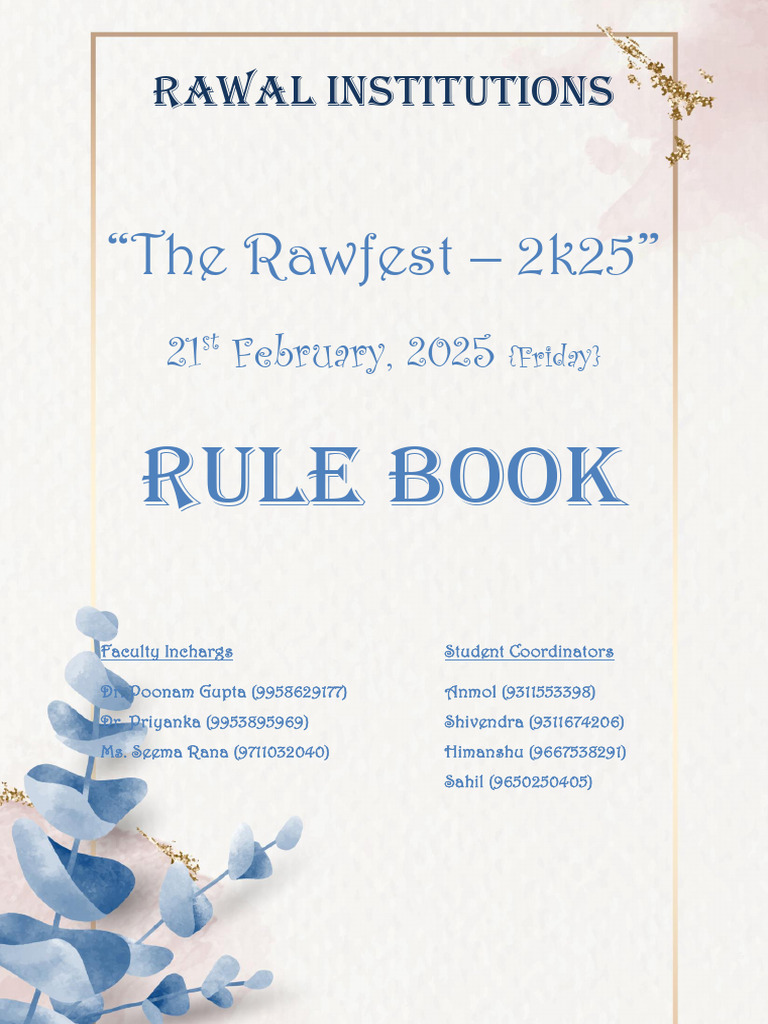Rule Book - The Rawfest - 2K25 | PDF | Science | Electronics