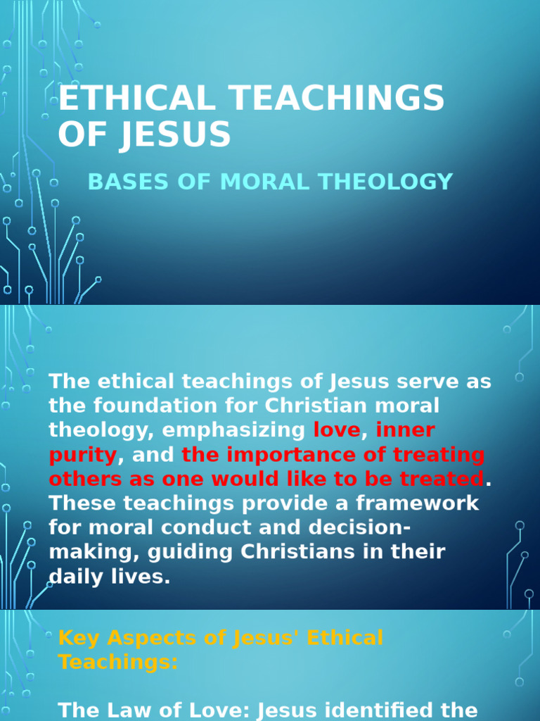 Ethical Teachings of Jesus | PDF | Catholic Church | Christian Ethics
