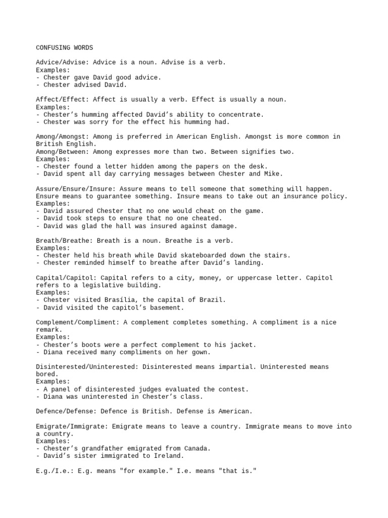 Confusing_Words_Reviewer | PDF | Linguistics