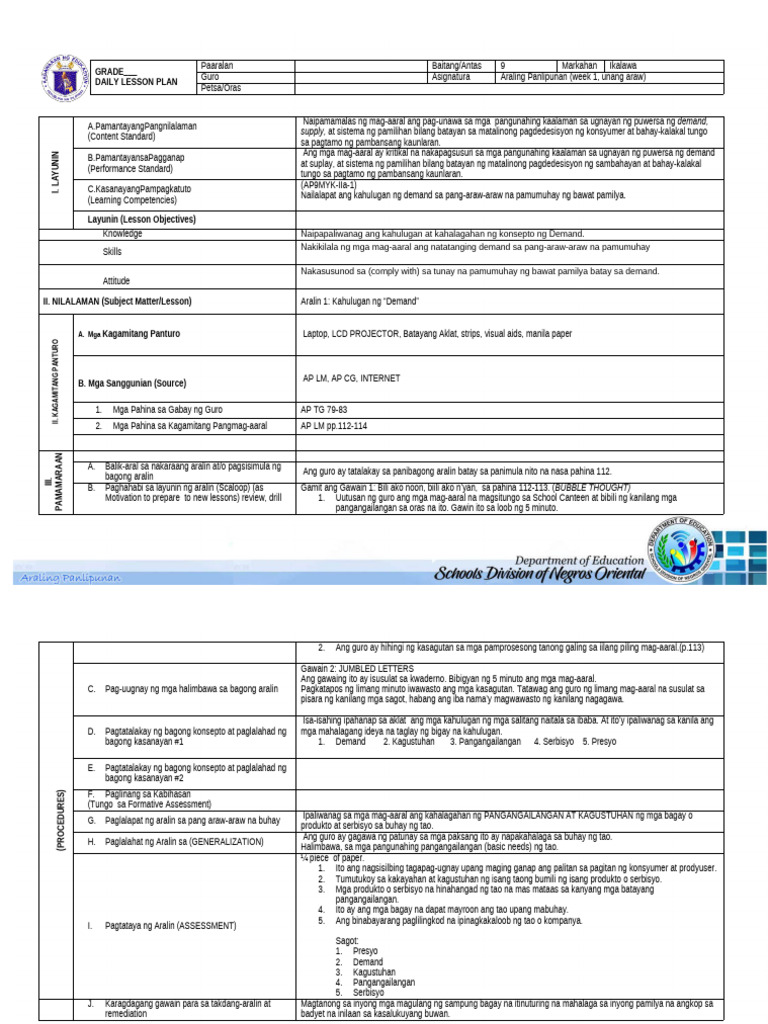 DLP G9 Q2 DEMAND DAY1-week1 | PDF