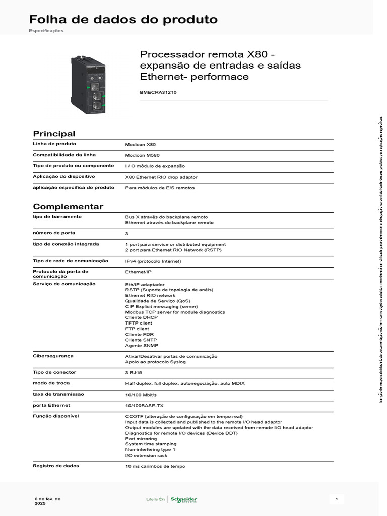 Schneider Electric - E-S-Modicon-X80 - BMECRA31210 | PDF | Ethernet ...