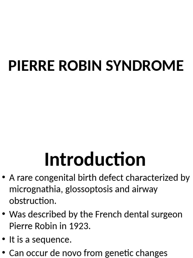 Overview of Pierre Robin Syndrome | PDF