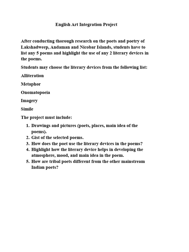 English Art Integration Project | PDF