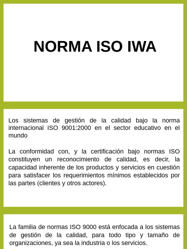 ISO IWA | PDF | Calidad (comercial) | Gestión de la calidad