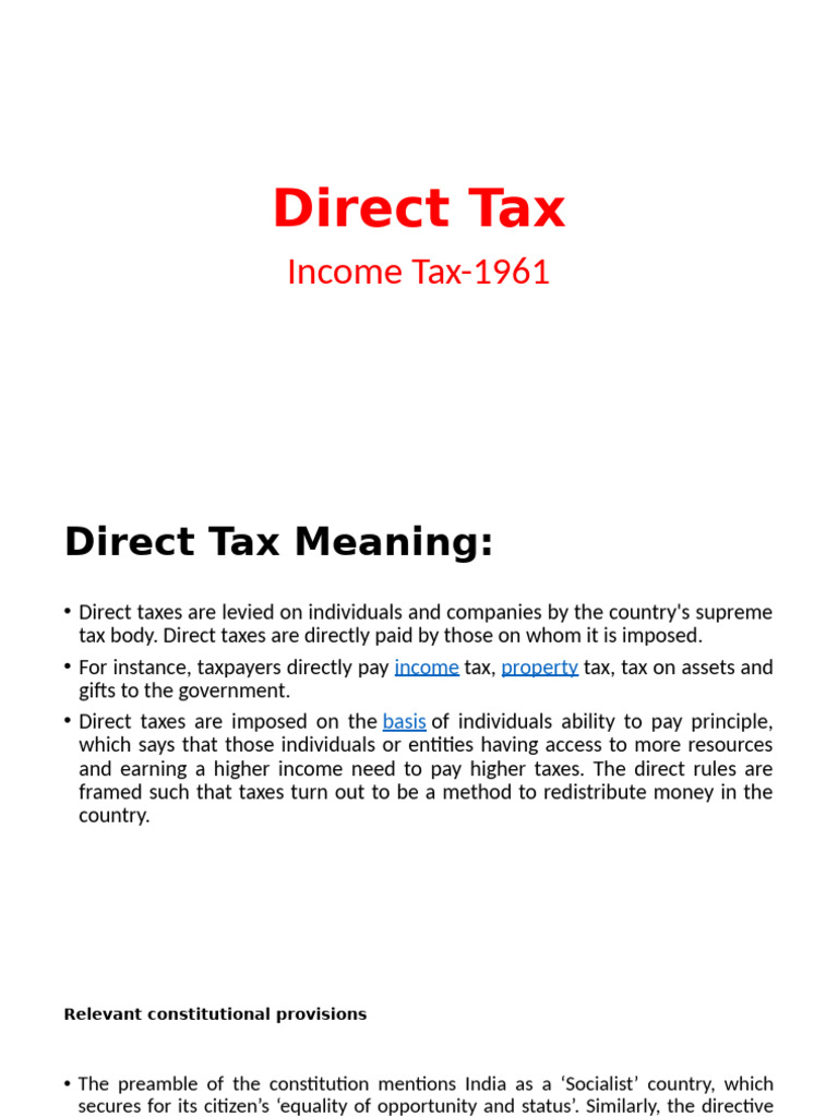 Direct Tax (1) | PDF | Taxes | Direct Tax