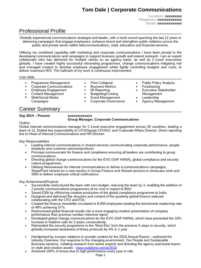 Communications Manager - Senior | PDF | Marketing Communications ...