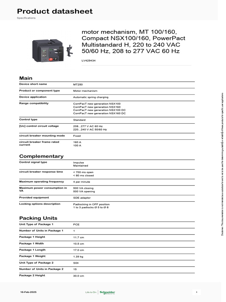 Schneider Electric ComPacT NSX New Generation LV429434 | PDF ...