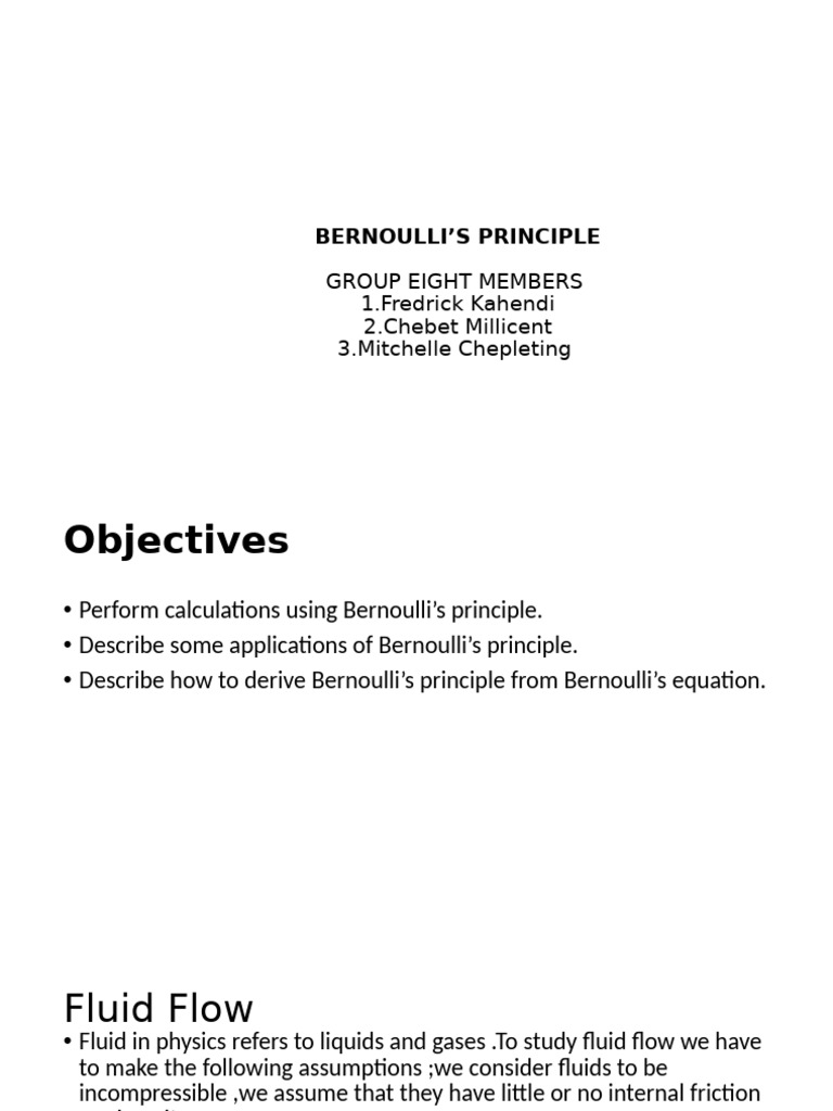 Bernoulli's Principle | PDF | Fluid Dynamics | Pressure