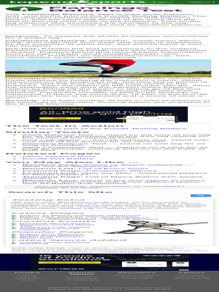 Flamingo Balance Test | PDF