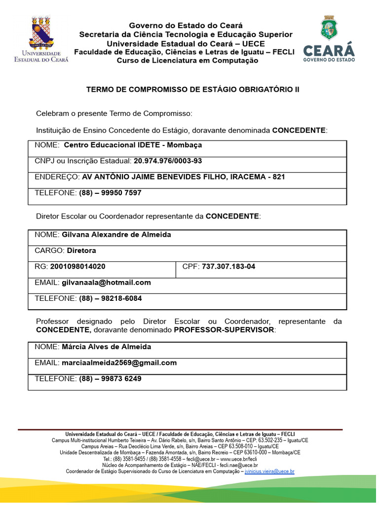 Termo de Compromisso - Assinado | PDF