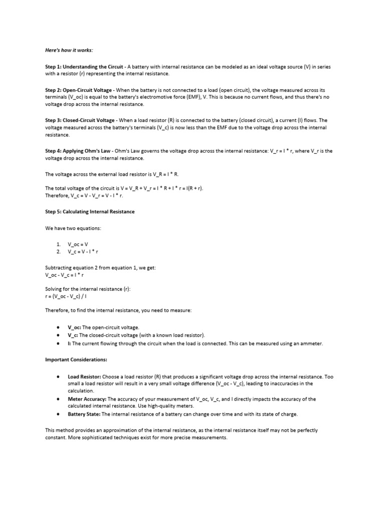 Internal Resistance | PDF
