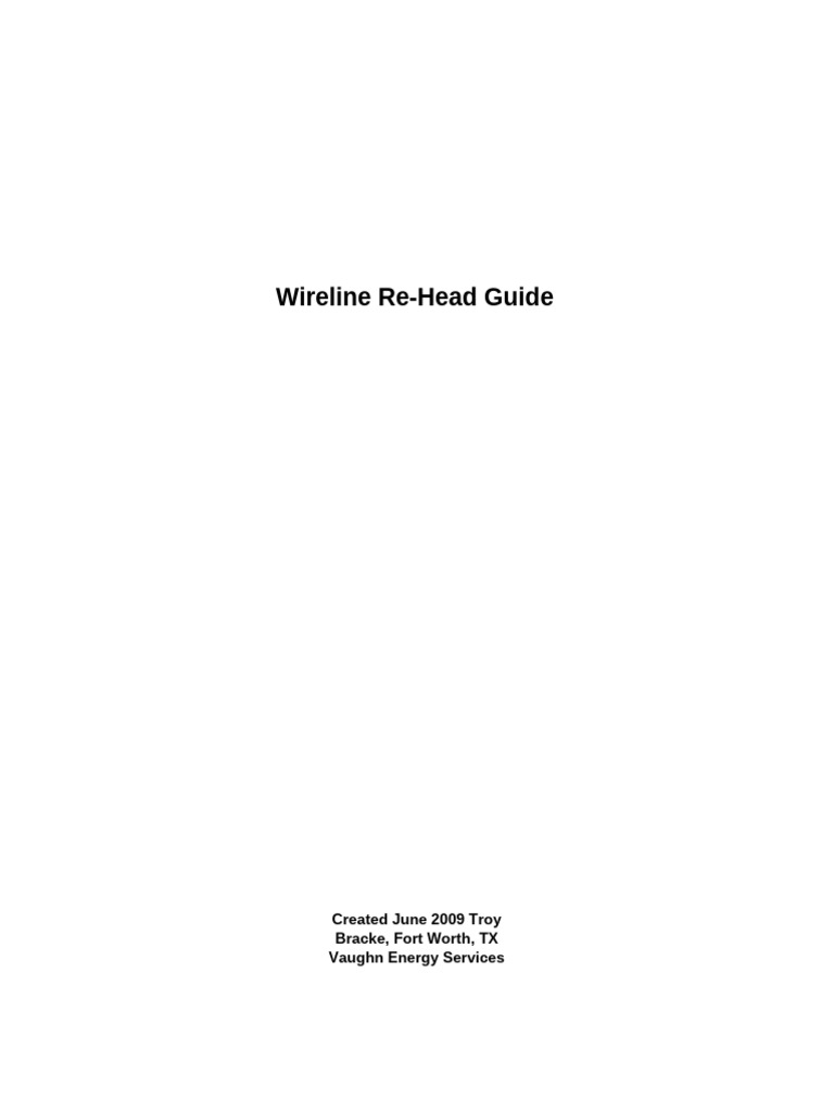 Wireline Rehead Manual | PDF | Wire | Electrical Conductor