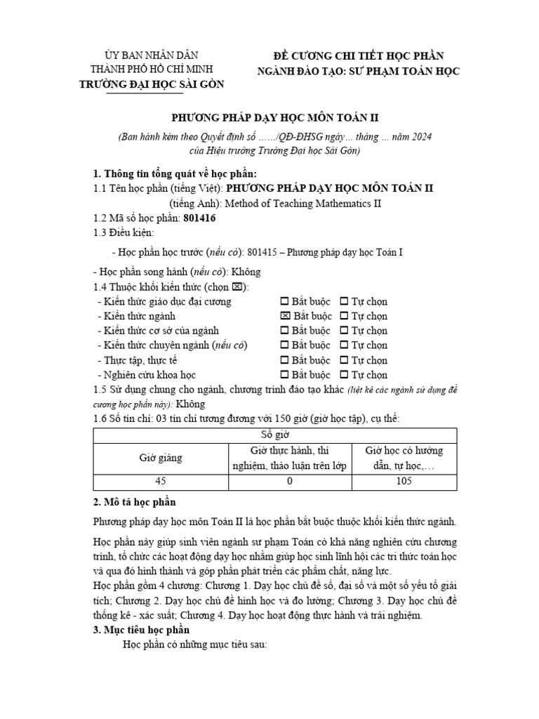 49 - 801416 - PPDH Mon Toan II - PP | PDF