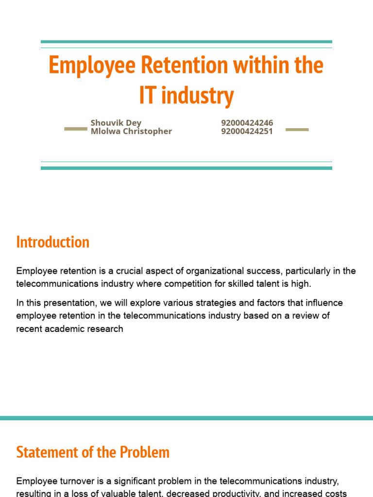 Employee Retention Within The IT Industry | PDF | Employee Retention | Employment