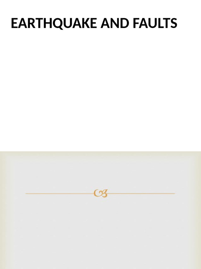 Earthquake and Fault | PDF