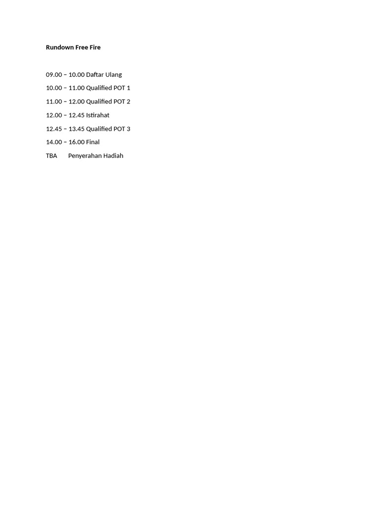 Free Fire Event Schedule Breakdown | PDF