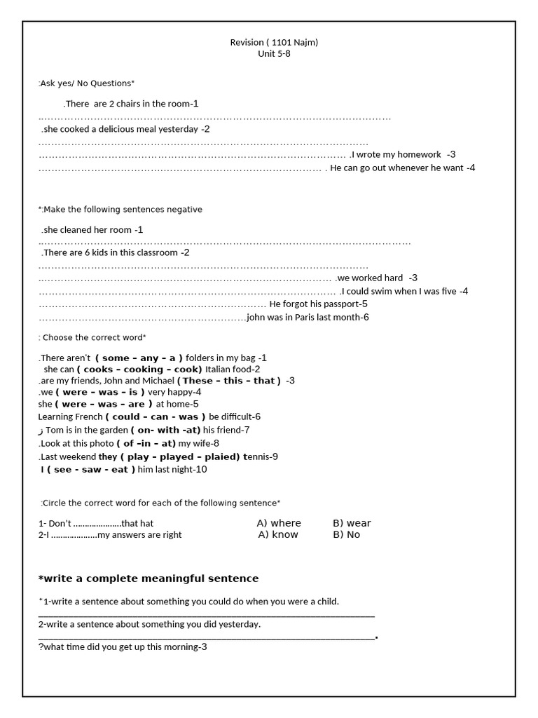 English Grammar Practice Sheet | PDF