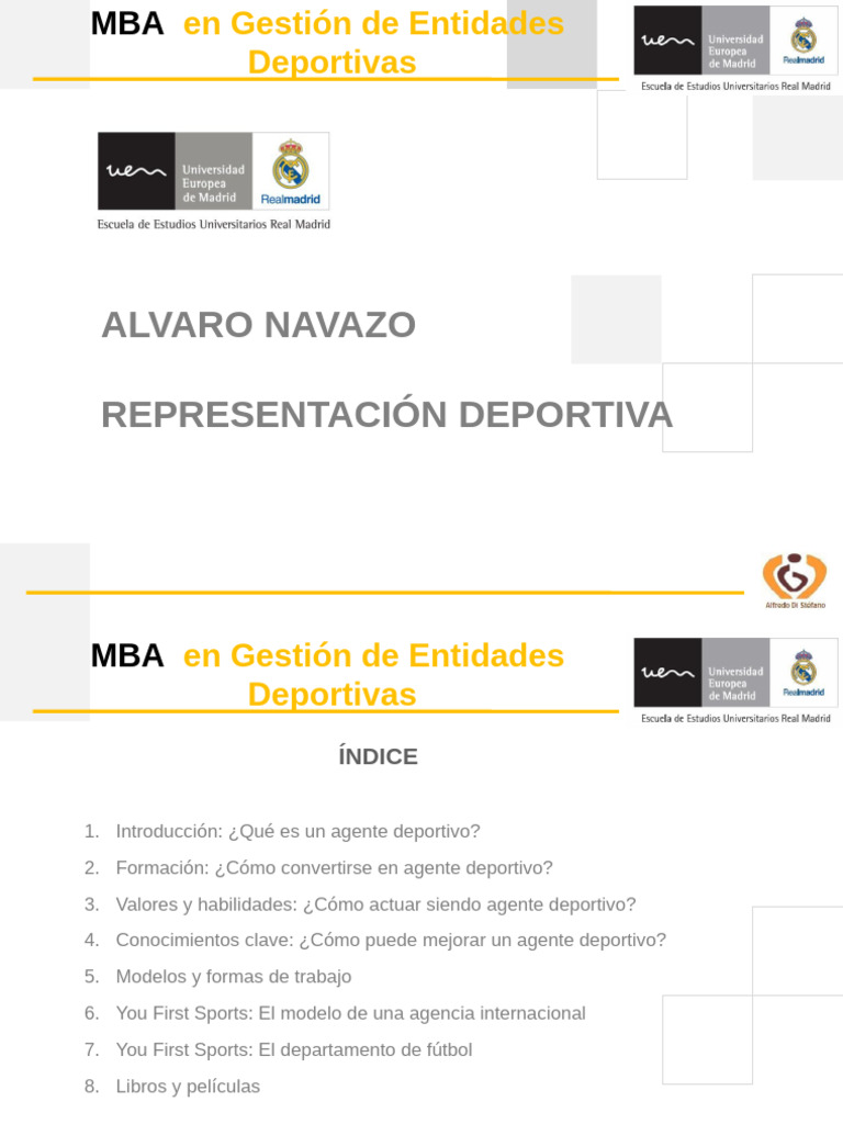 MBA en Gestión de Agentes Deportivos | PDF | Máster en Administración ...