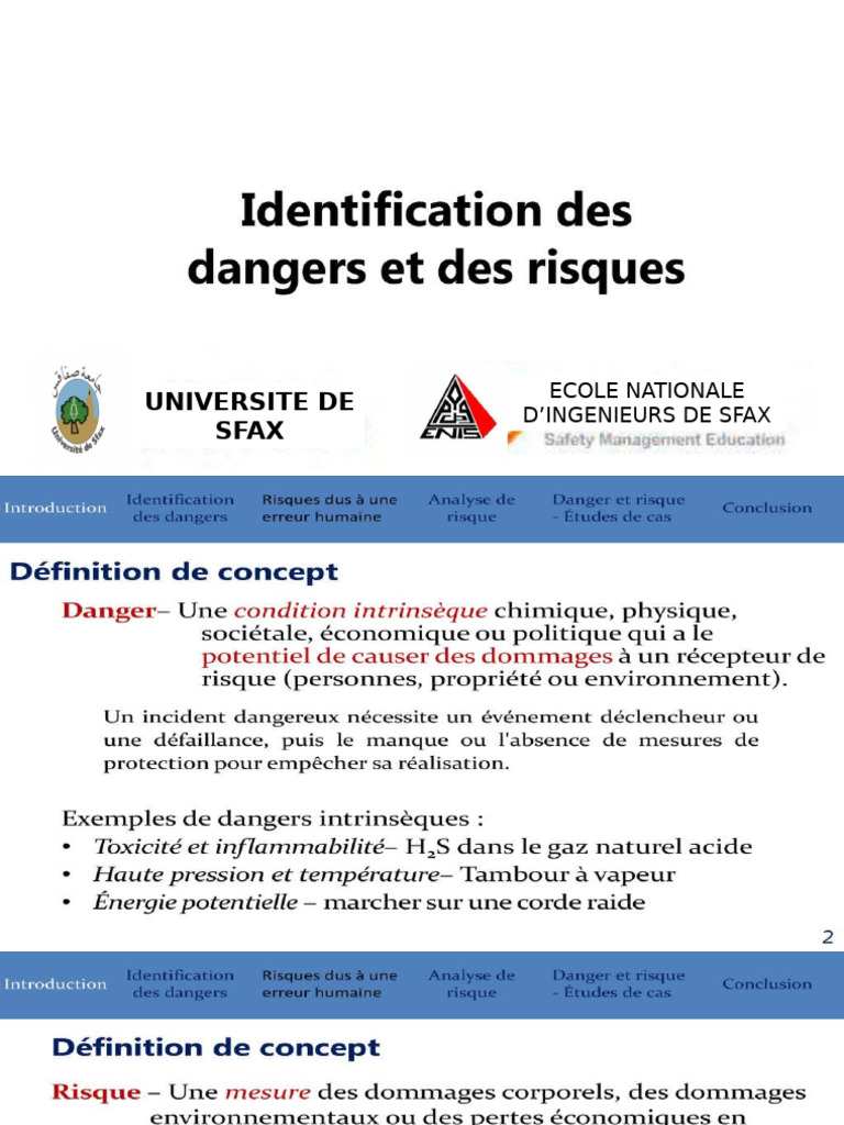 Identification des dangers et des risques | PDF