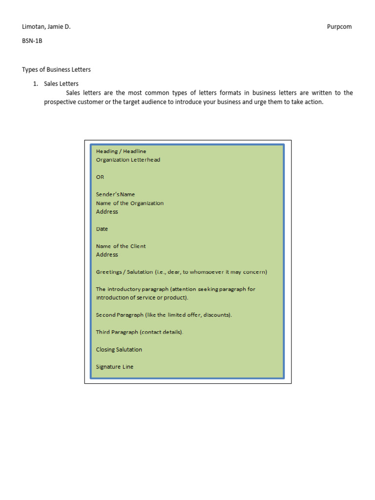 Types of Business Letter | PDF | Memorandum | Business