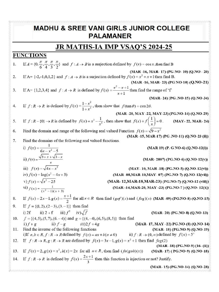 JR Maths-Ia Imp Vsaq's 2024-25 - Page-0001 | PDF