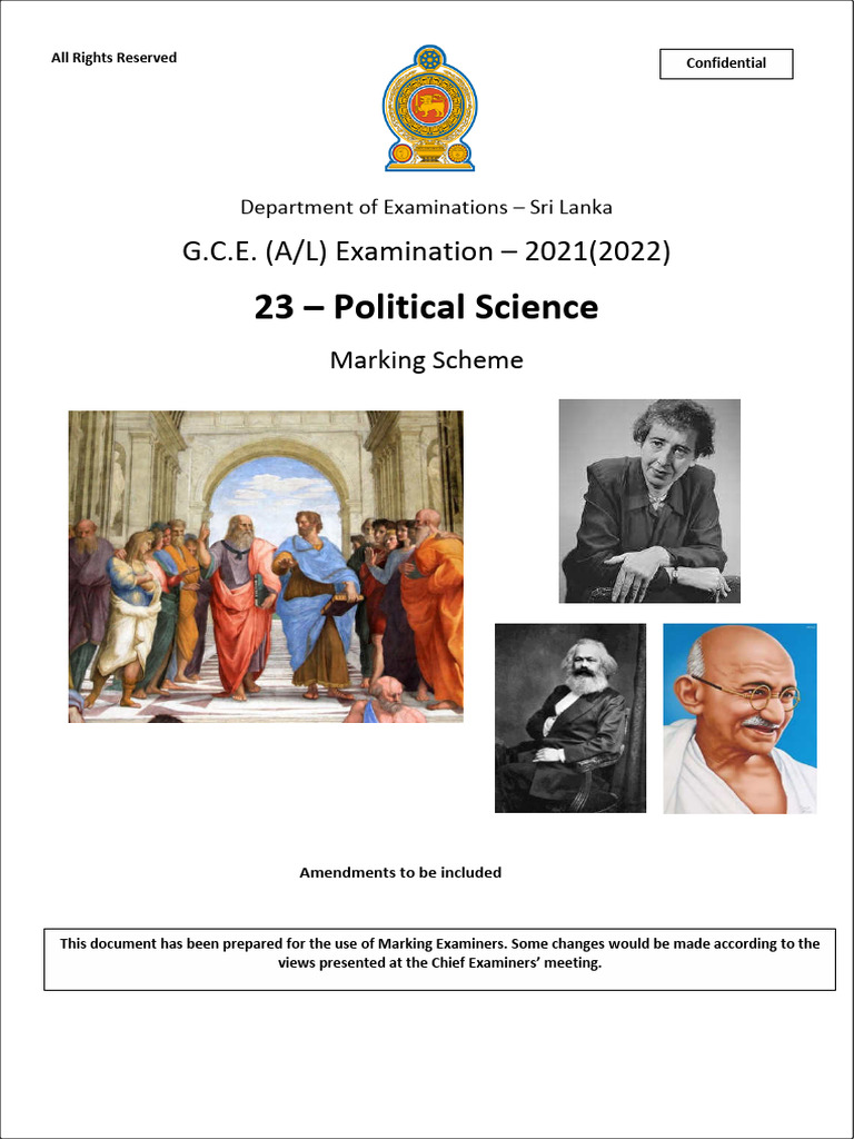 2021 AL Political Science Marking Scheme English Medium | PDF ...