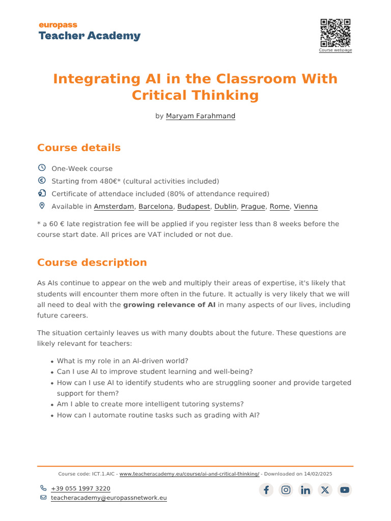 Course Ai and Critical Thinking | PDF | Artificial Intelligence ...