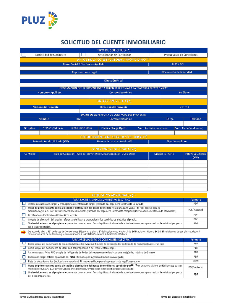 Datos Obligatorios en PLUZ | PDF