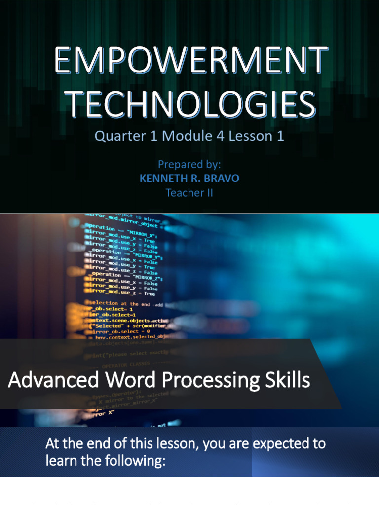 Advanced Word Processing Skills | PDF | Microsoft Word | Graphics