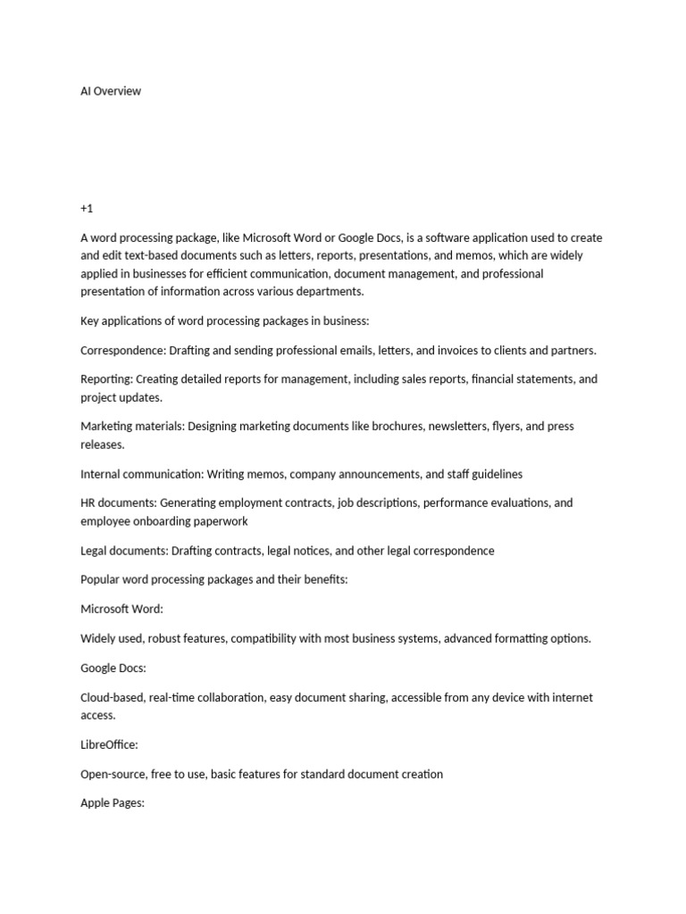 Word Processing for Business Use | PDF
